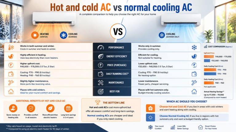 Hot and cold AC vs normal cooling AC: From price to cost and cooling ...