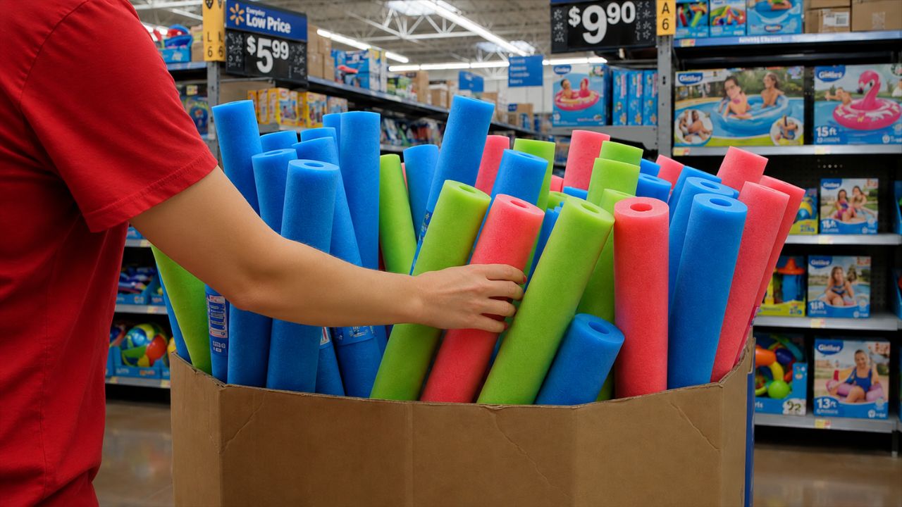 Put 4 pool noodles on your door (this will wow your neighbors!)