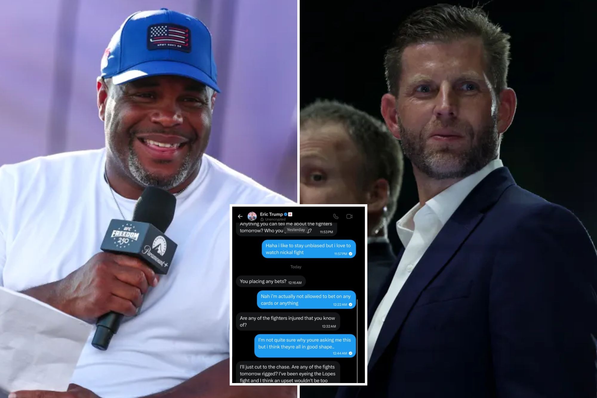 Daniel Cormier shoots down fake images of Eric Trump asking if UFC ...