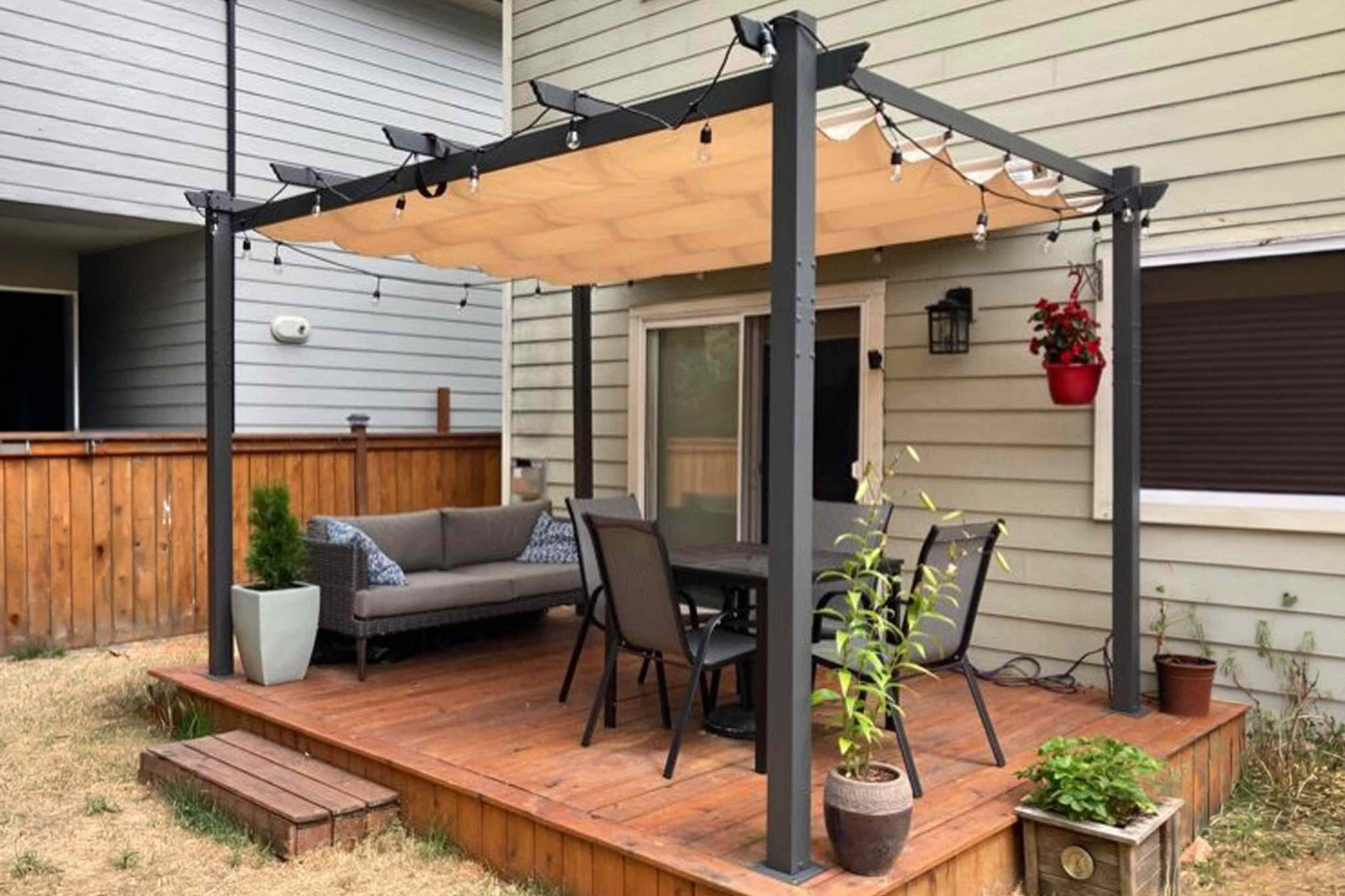 This Amazon retractable pergola offers sun and shade, plus it’s a snap ...
