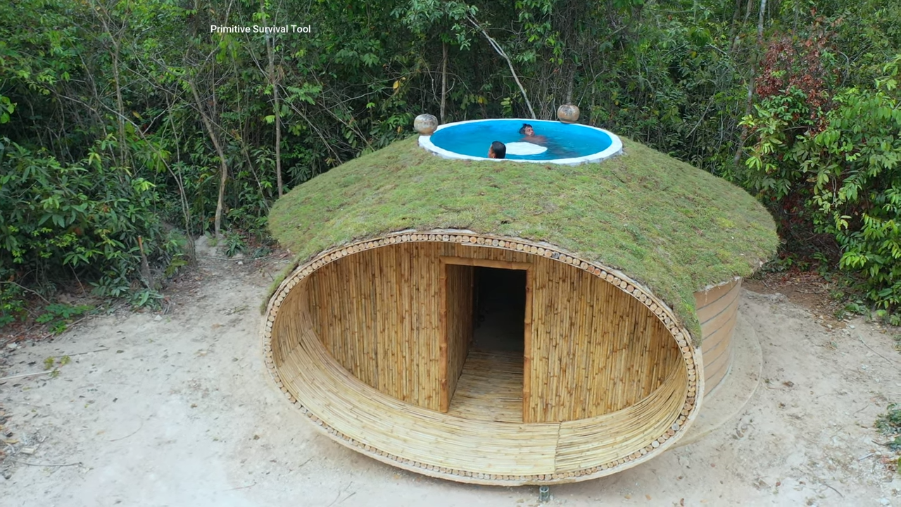 He built a normal house then put a pool on the roof for no reason