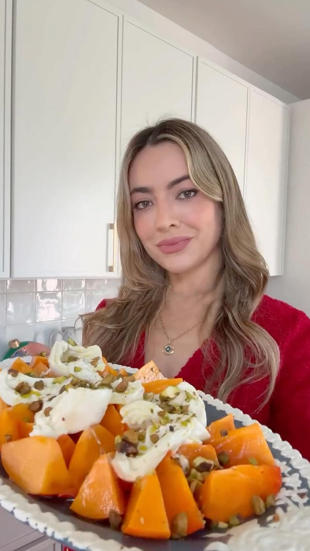 Persimmon and burrata holiday salad