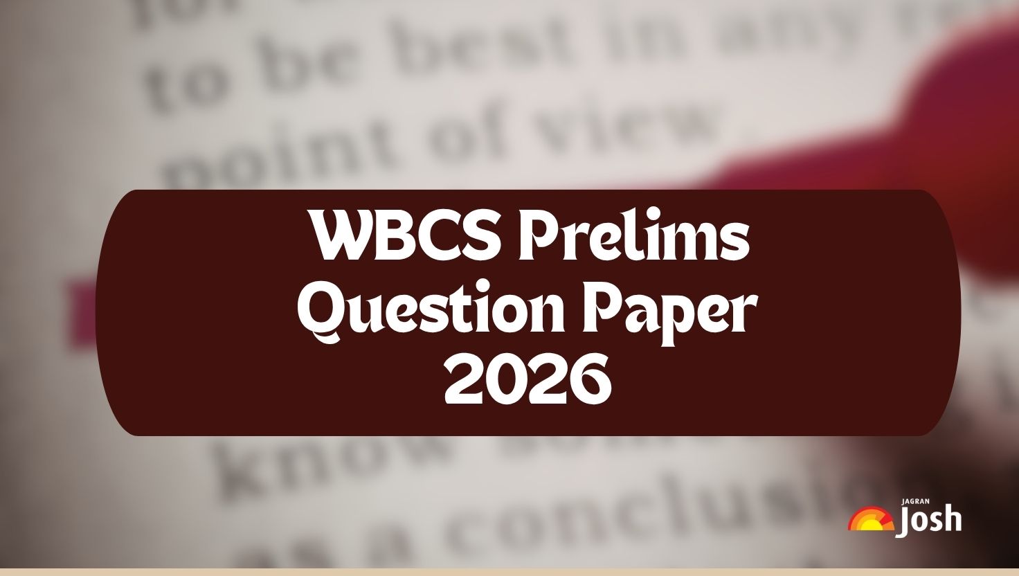 WBCS prelims question paper 2026: Download paper PDF here
