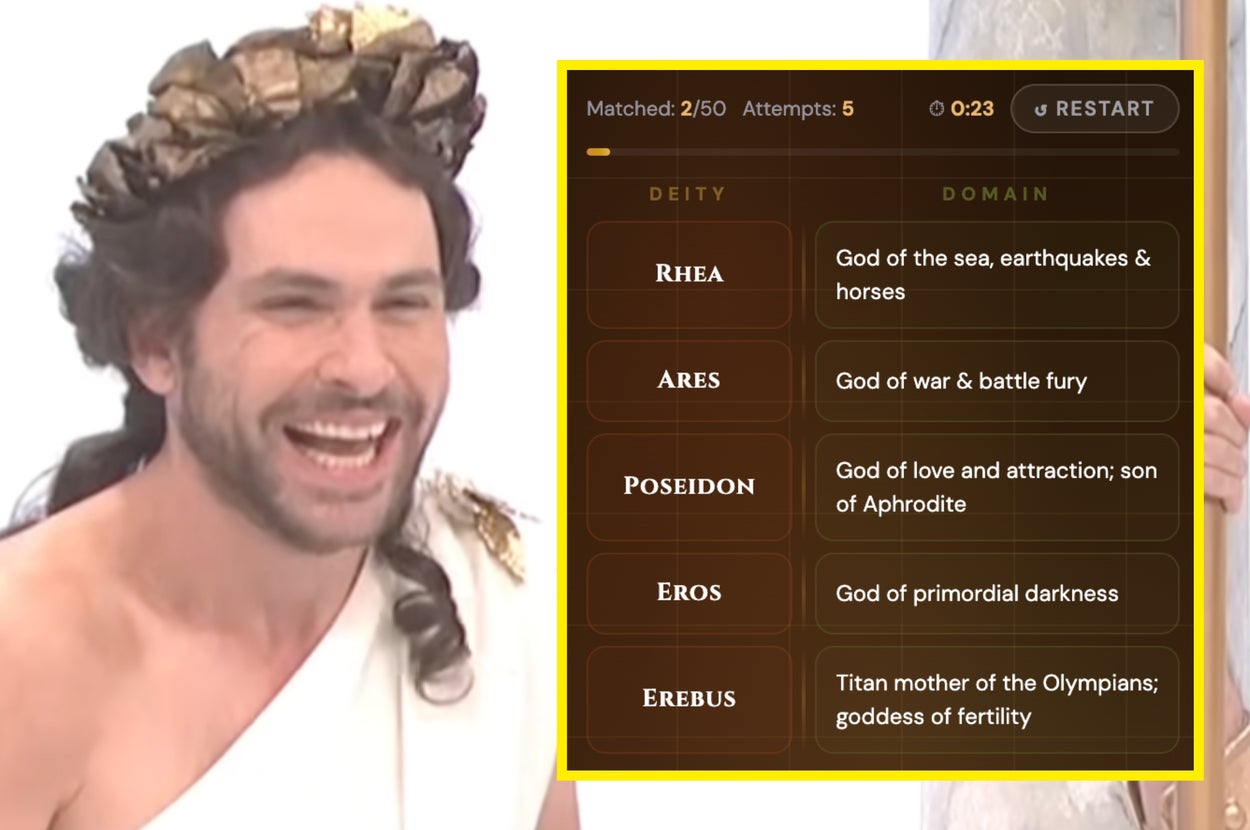 Can you match these 50 Greek gods to their powers like a true genius