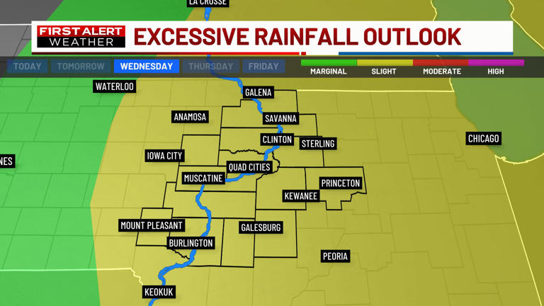 Chance of rain Monday night ahead of potential severe weather Wednesday