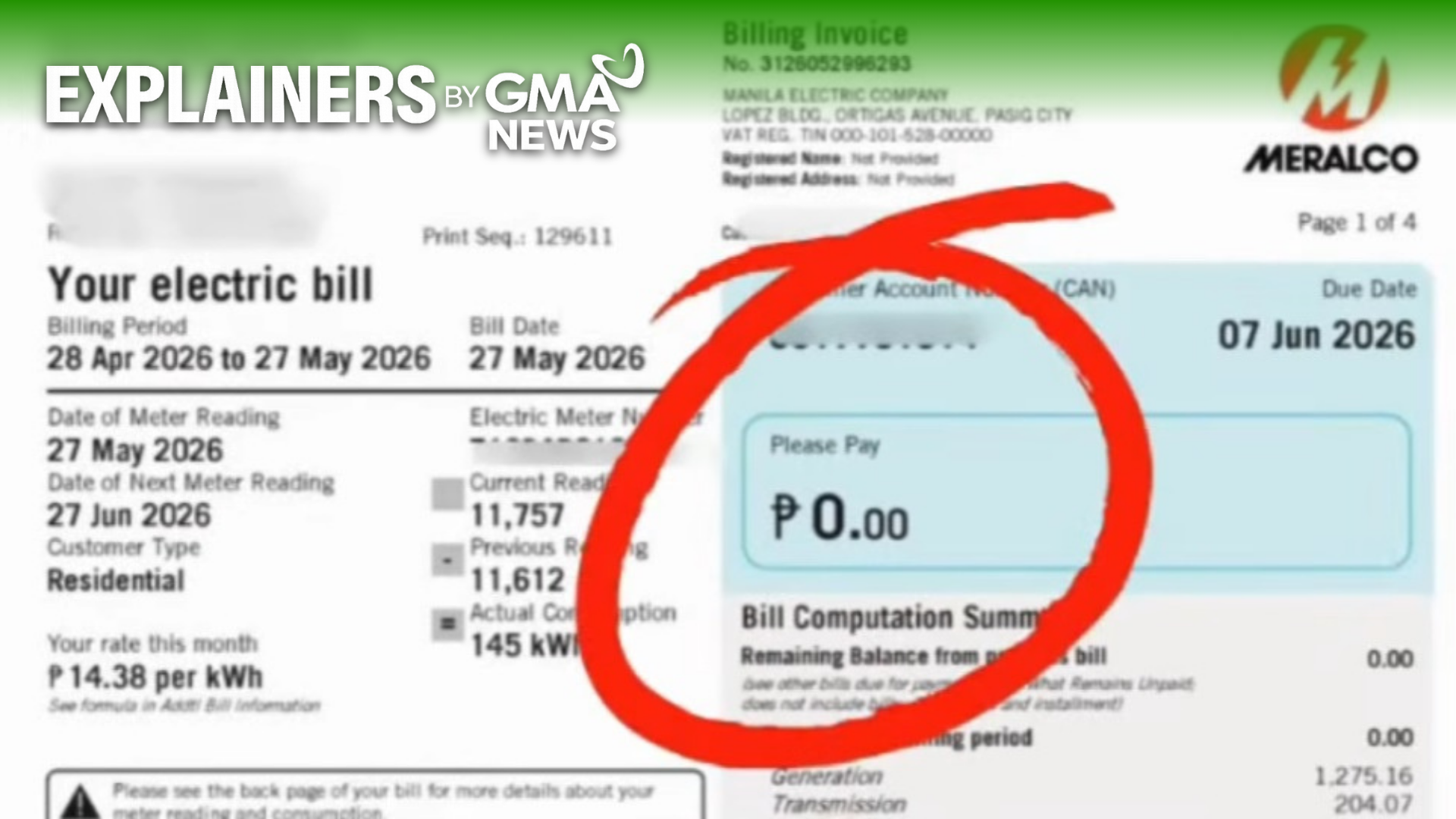 Explainer: Why some Meralco customers were charged zero in May