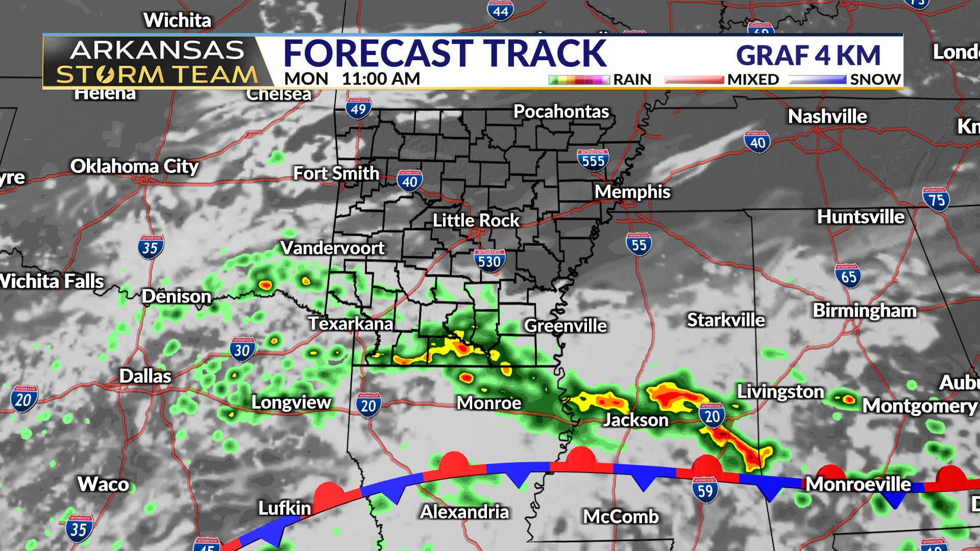 A few can get rain today