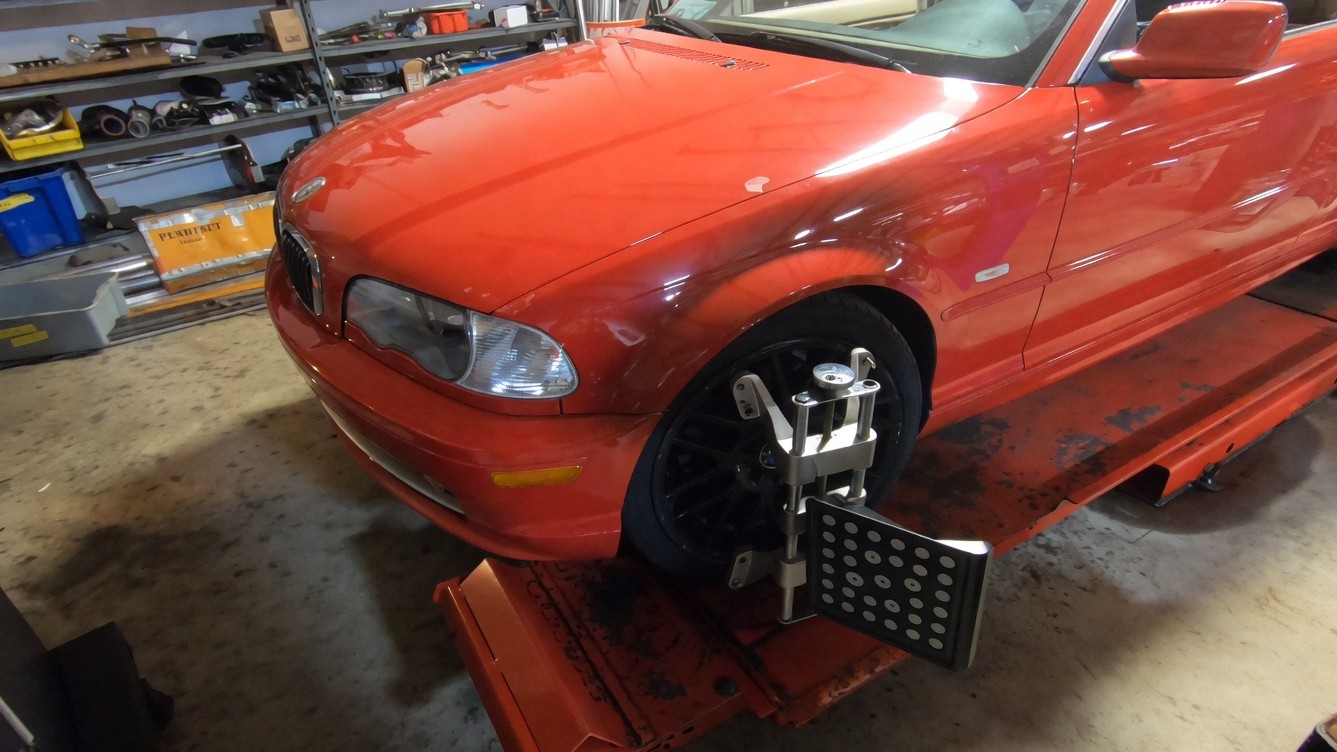 A BMW E46 goes through a fresh alignment