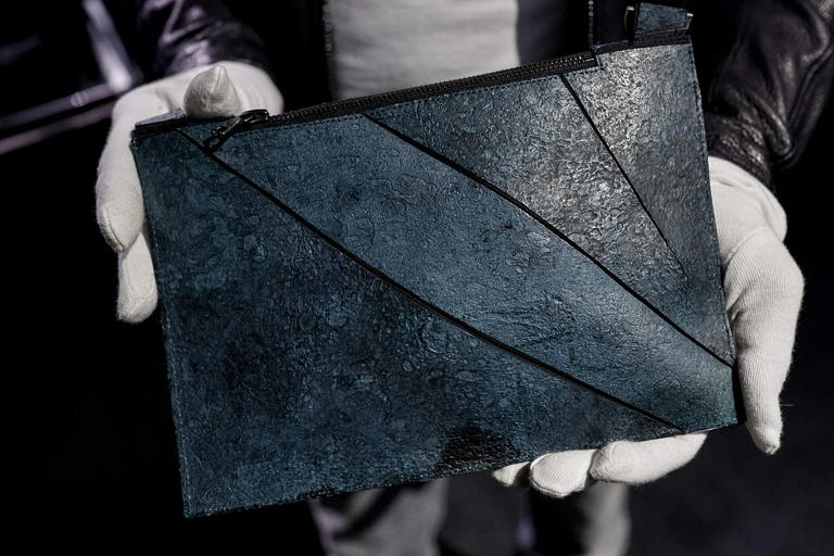 Lab-grown T-rex leather bag fails to find buyer at Paris auction