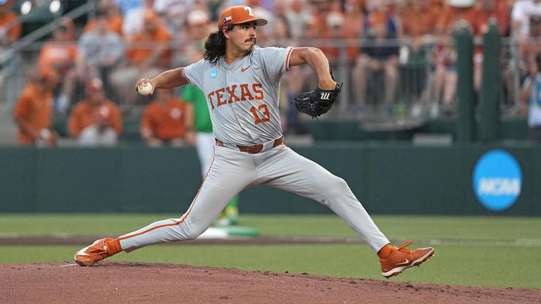 Texas' starting pitcher and lineup for College World Series game ...