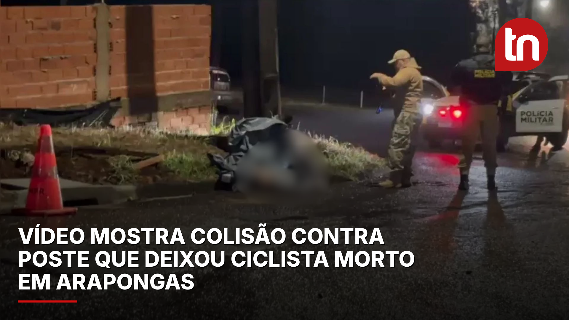 Vídeo mostra colisão contra poste que deixou ciclista morto em Arapongas