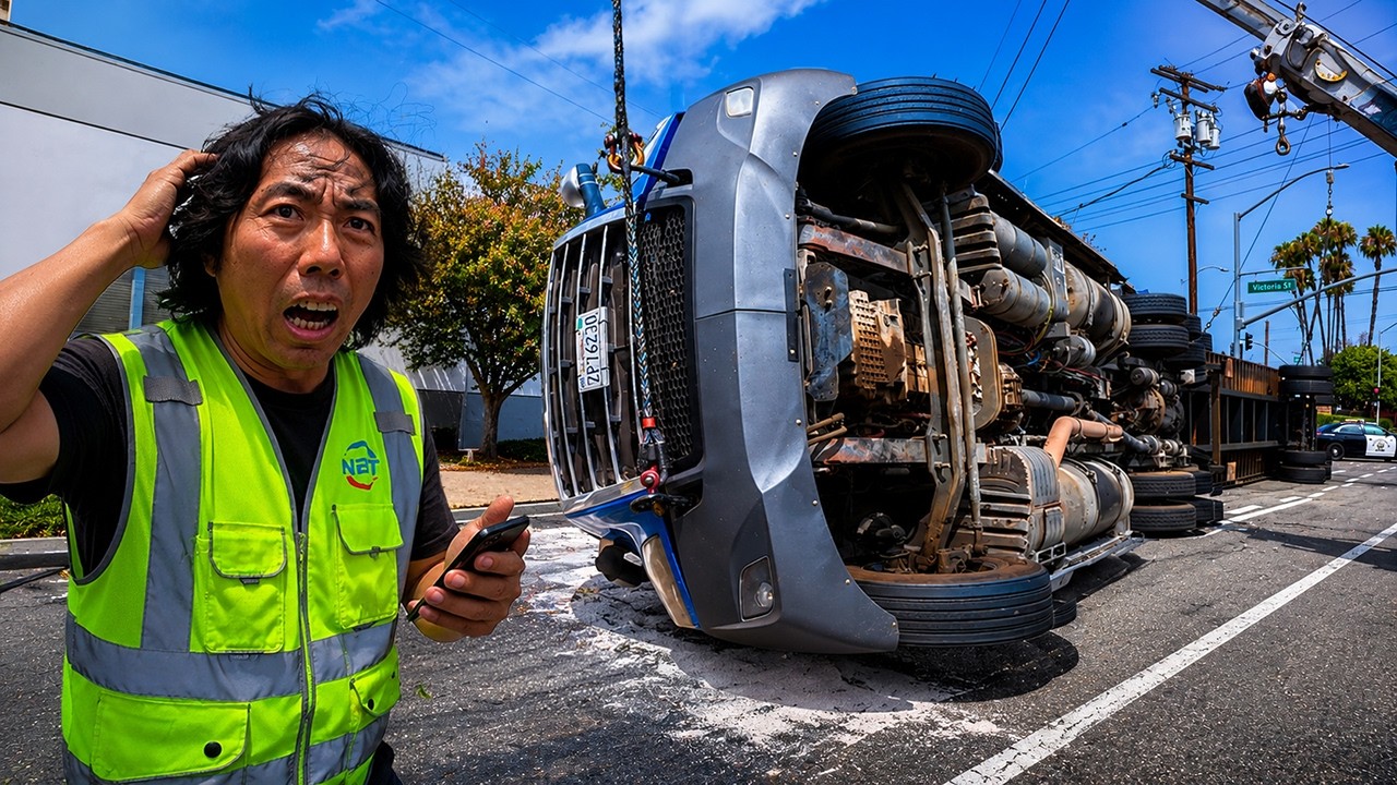 He rolled a semi carrying 50,000 lbs of solar panels