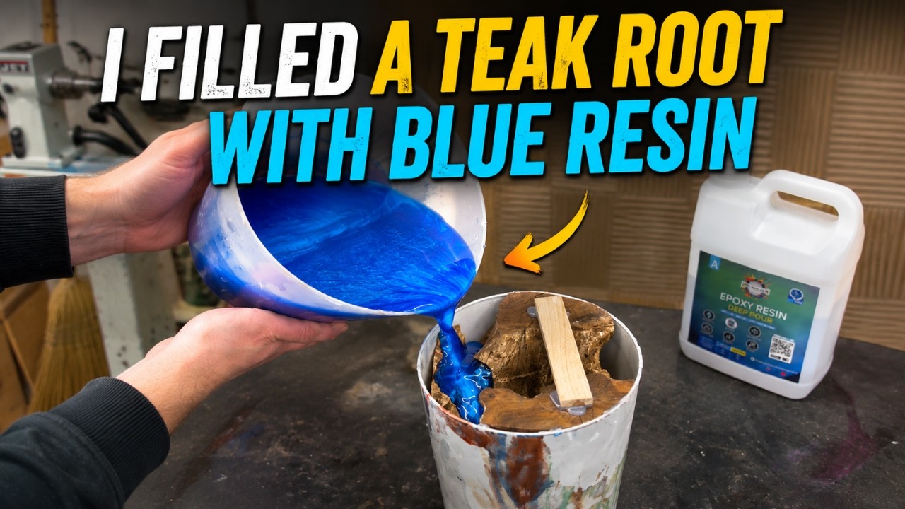 I poured blue resin into a teak root and couldn't believe the result