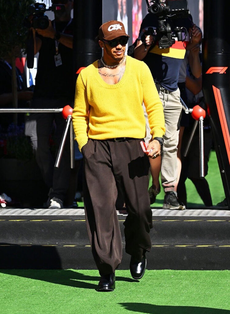 Lewis Hamilton wore Prada for the Barcelona Grand Prix