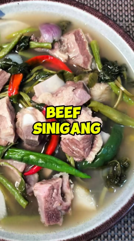 Warm and comforting beef sinigang for cozy days