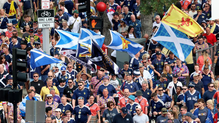 Thousands of Tartan Army fans swap footie for baseball at Red Sox game