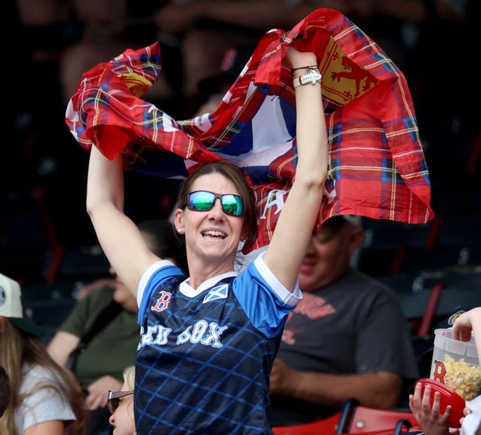 Thousands of Tartan Army fans swap footie for baseball at Red Sox game