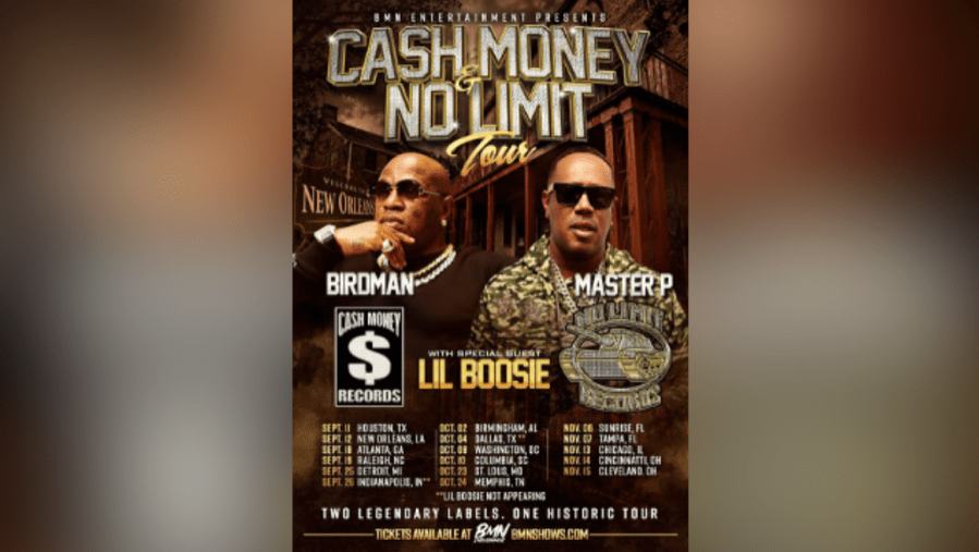 ‘Once in a lifetime’ No Limit, Cash Money Records tour starts fall 2026