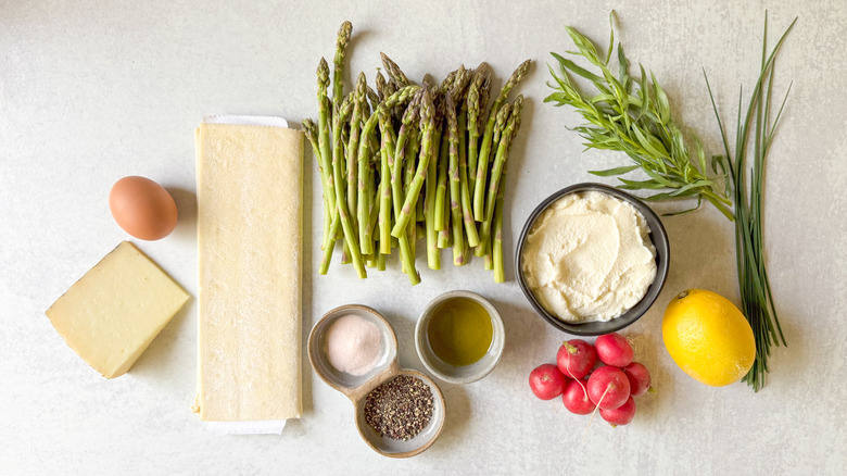 Springy asparagus and lemon ricotta tart recipe
