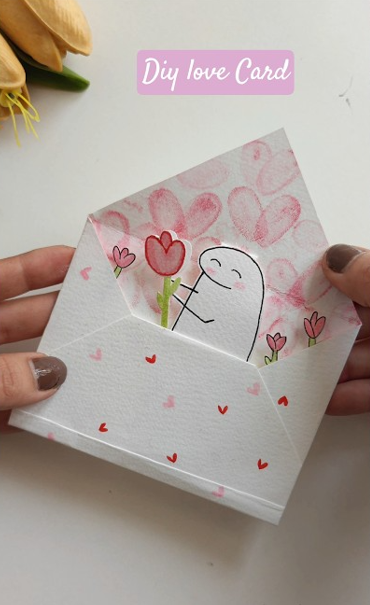 Super cute love card for you romantic handmade card idea