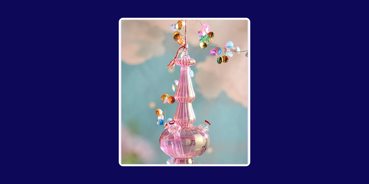 Anthropologie is selling blown-glass hummingbird feeders that'll ...