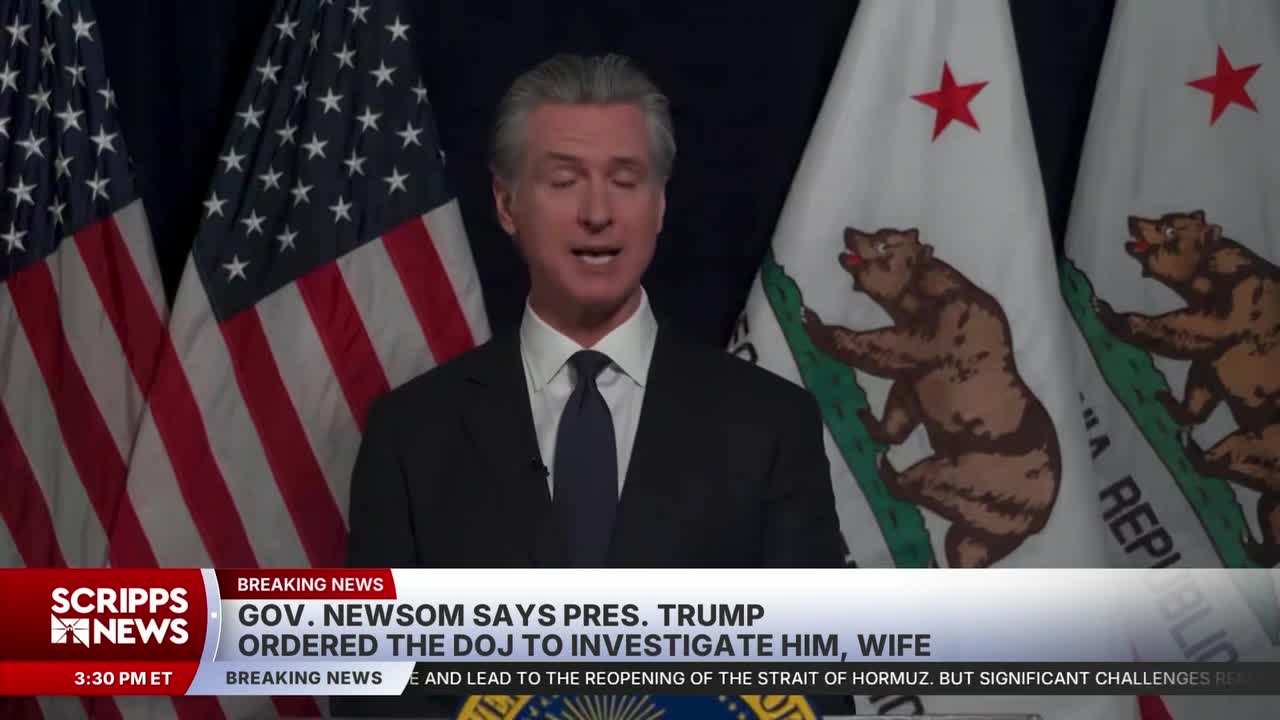 California Gov. Gavin Newsom says the Justice Department is ...