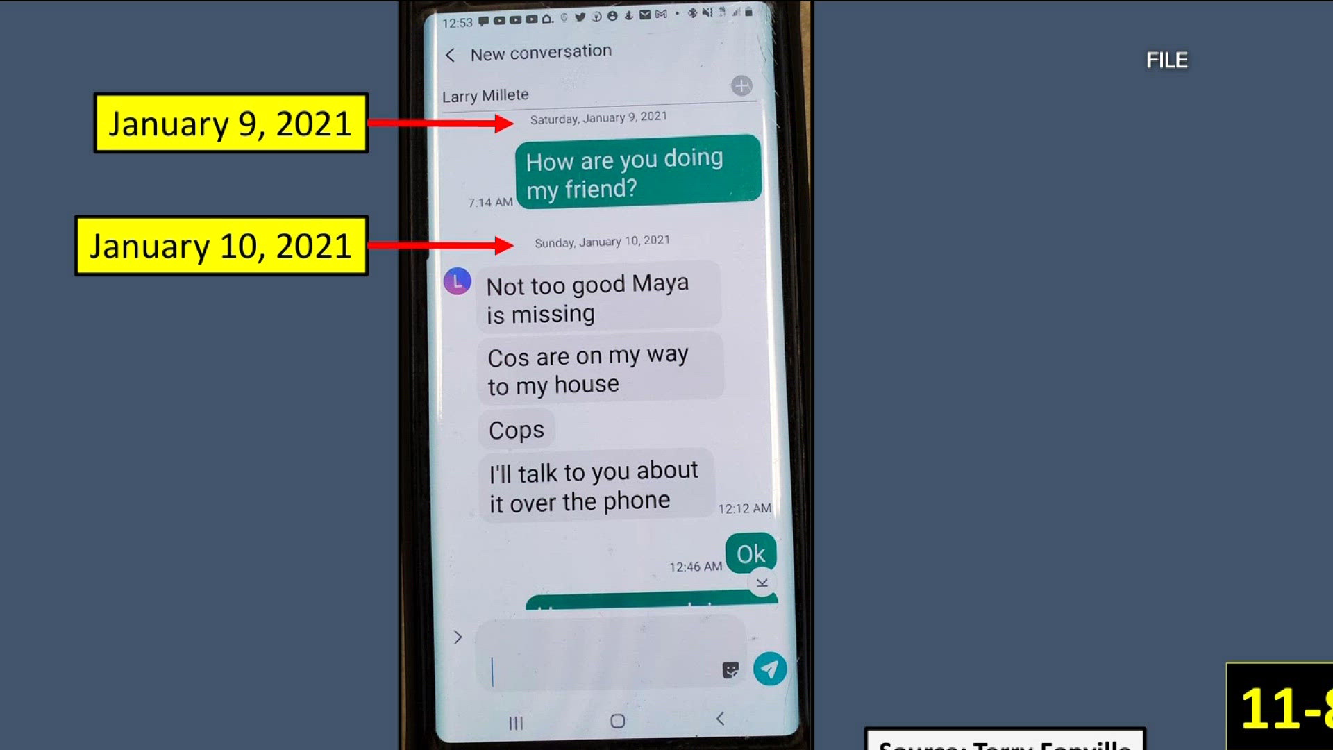 Witness testimony reveals Larry Millete's texts with former supervisor ...