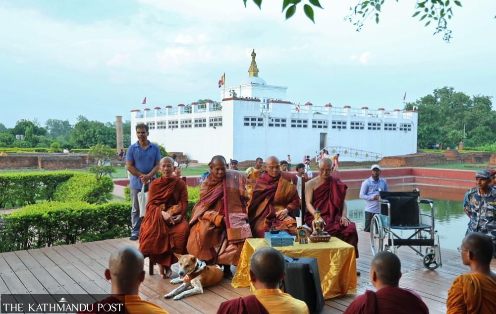 Monks arrive in Lumbini after 108-day barefoot peace march across US