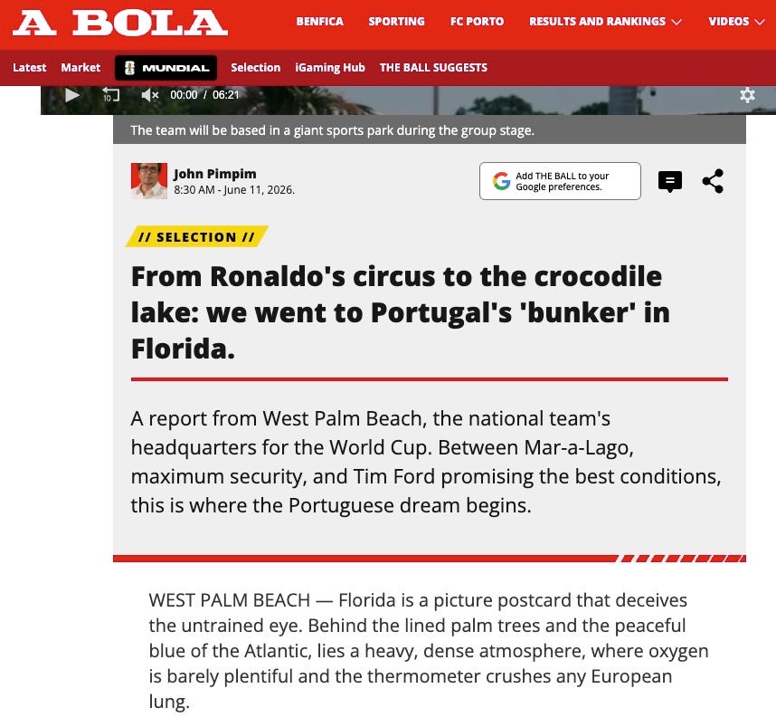 Portuguese reporter captures World Cup culture shock, life in Florida