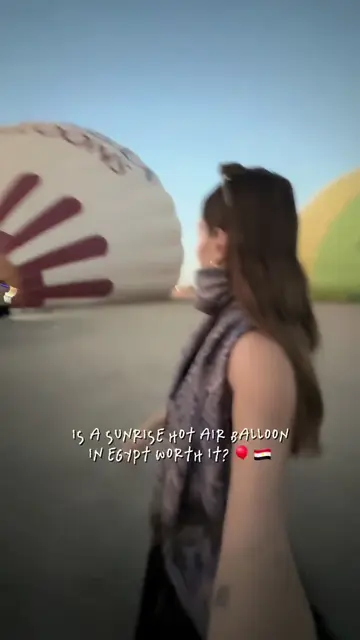 Sunrise hot air balloon over Egypts Valley of the Kings