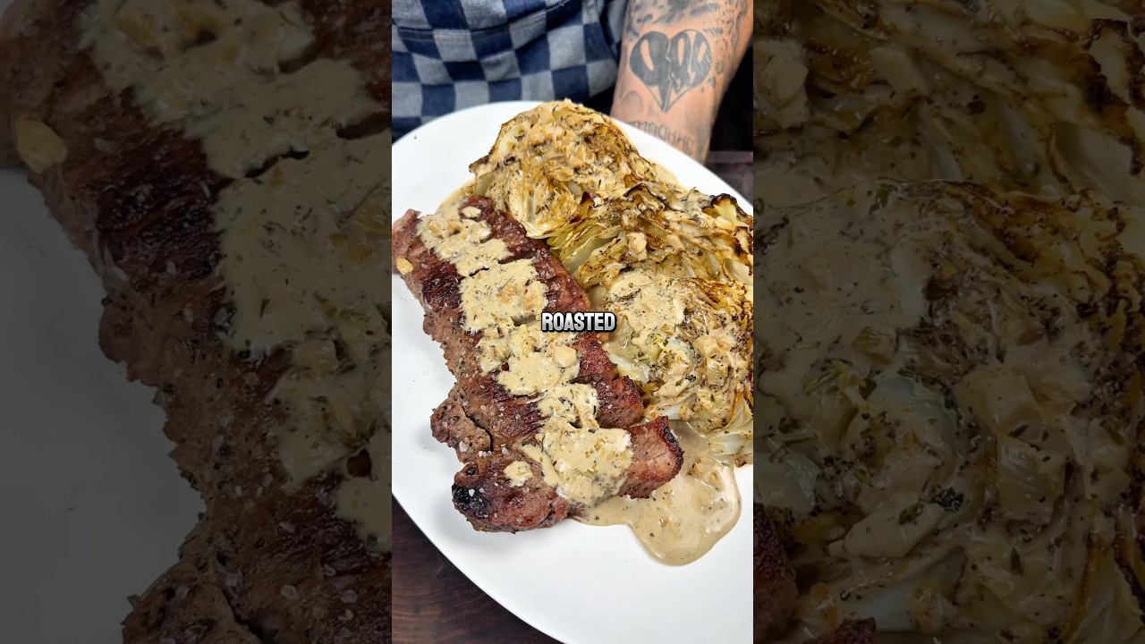 Creamy garlic cabbage & steak — the best thing I’ve ever made 🥩🔥
