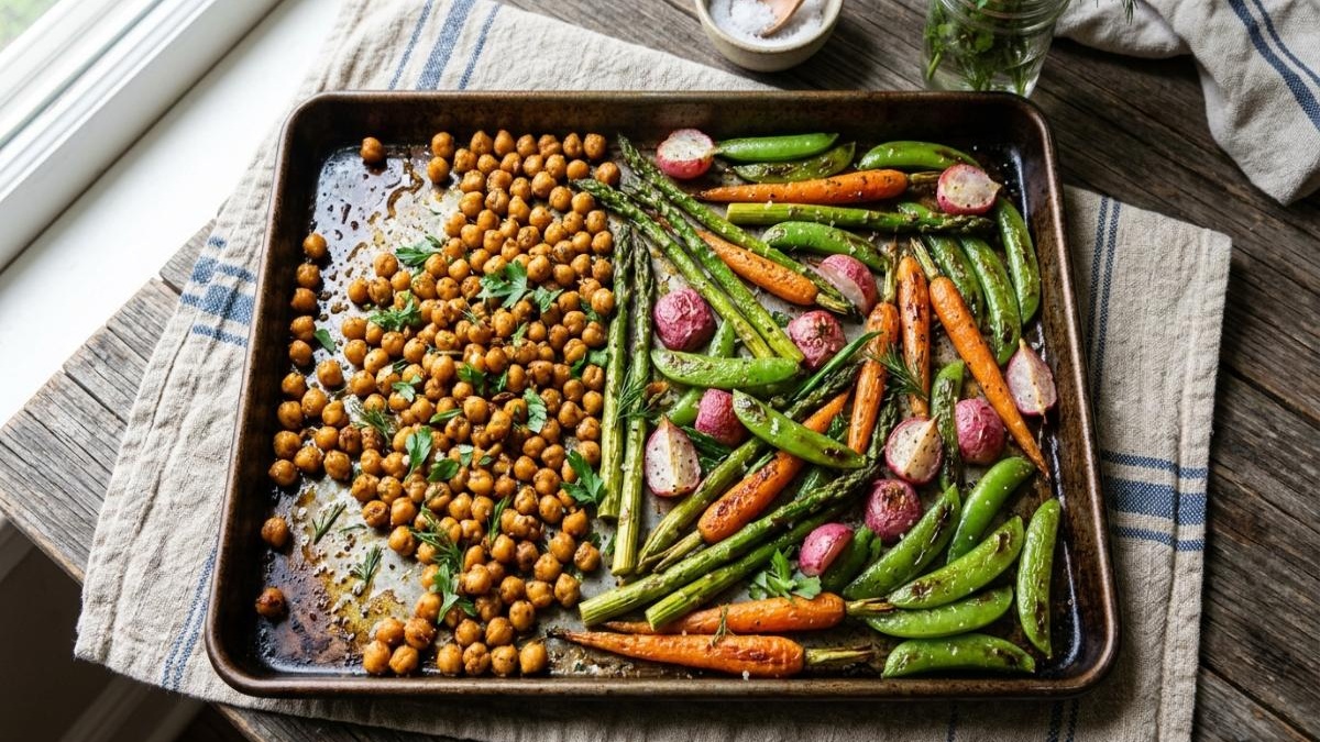The easy sheet-pan dinner that celebrates spring: Crispy chickpeas and ...