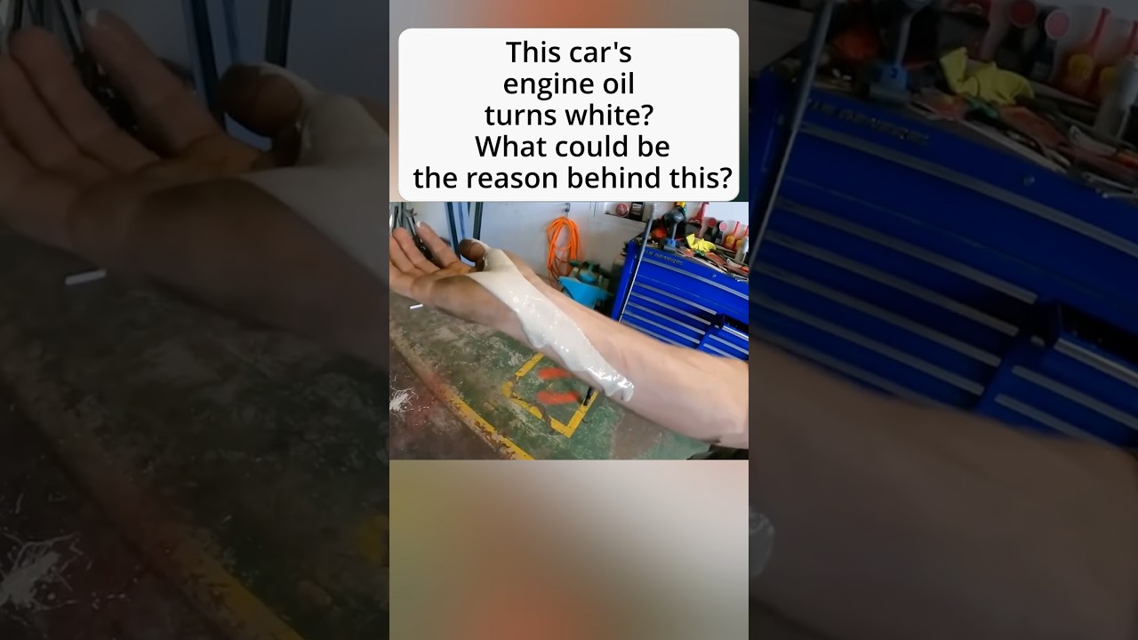 Why does this cars engine oil look like tan paint?