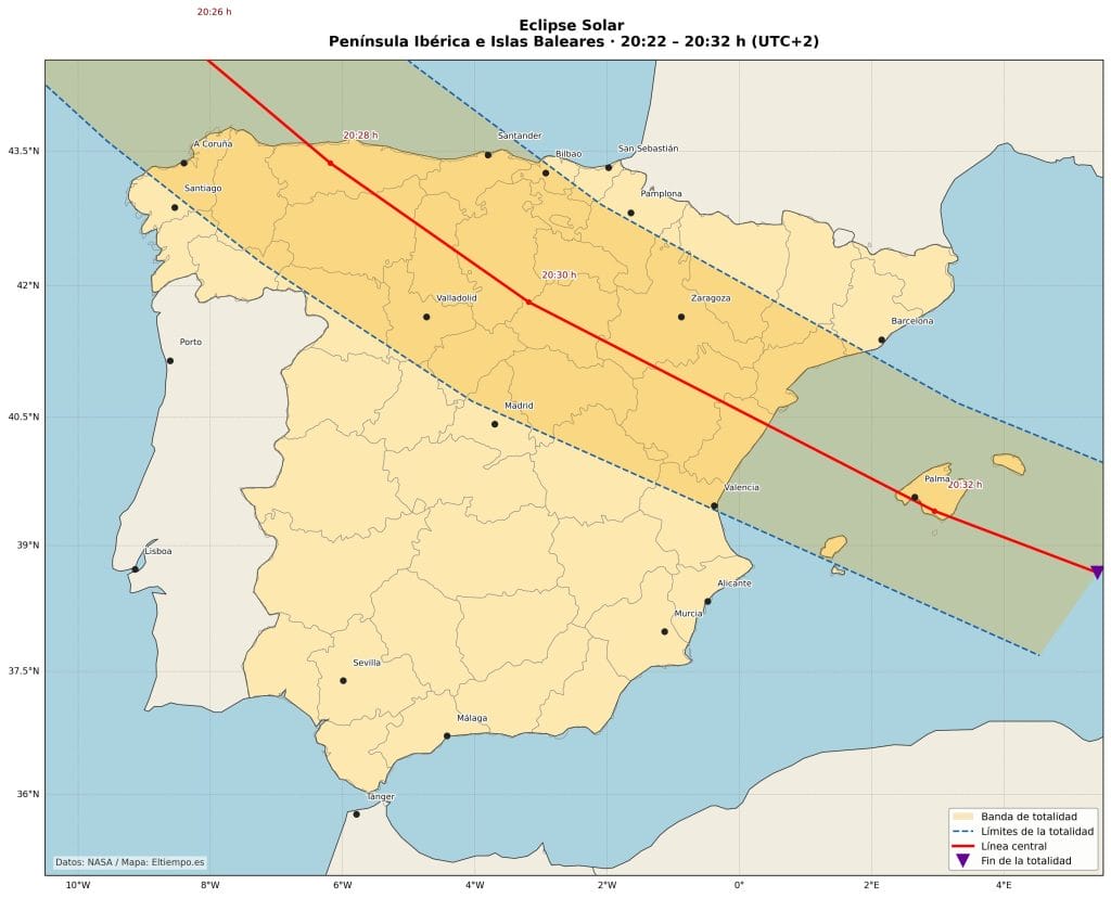 Eclipse solar 12 de agosto de 2026: comienza la cuenta atrás para ver ...