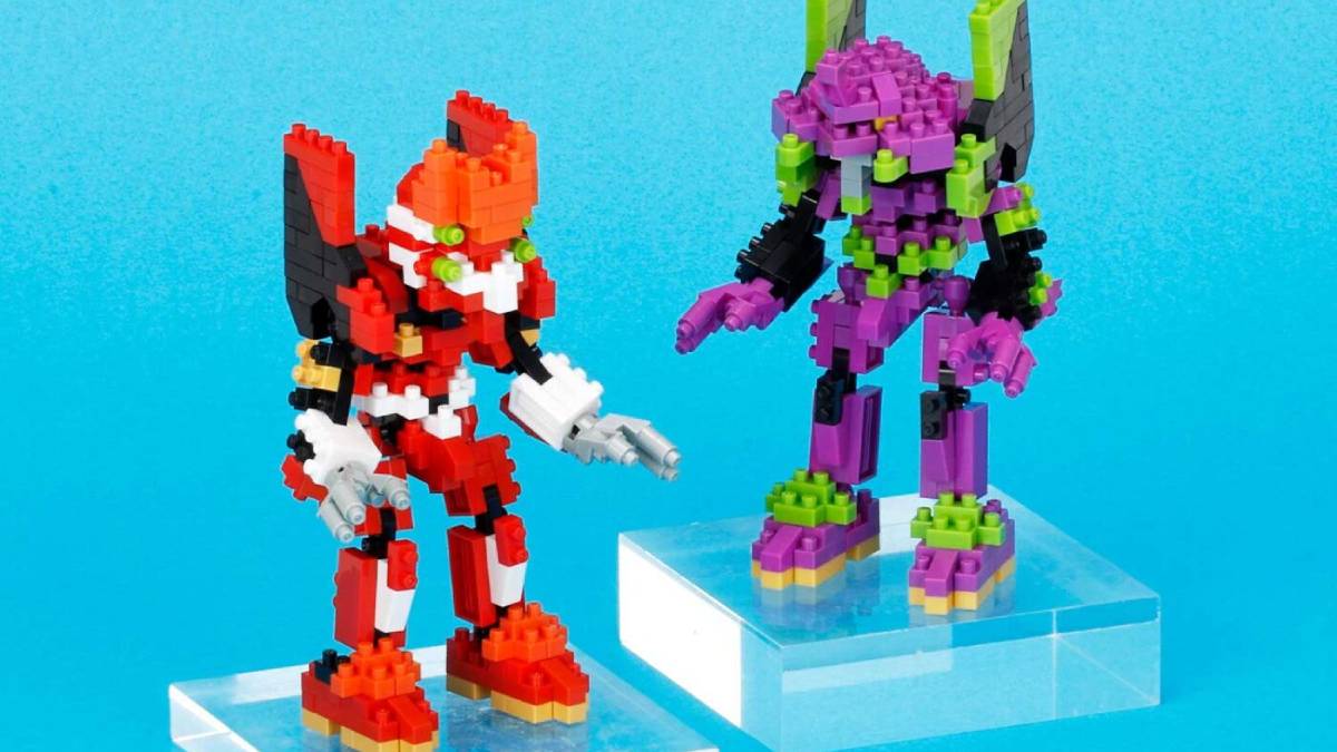 Build Evangelion EVA Unit 01 and 02 with Nanoblock kits this fall