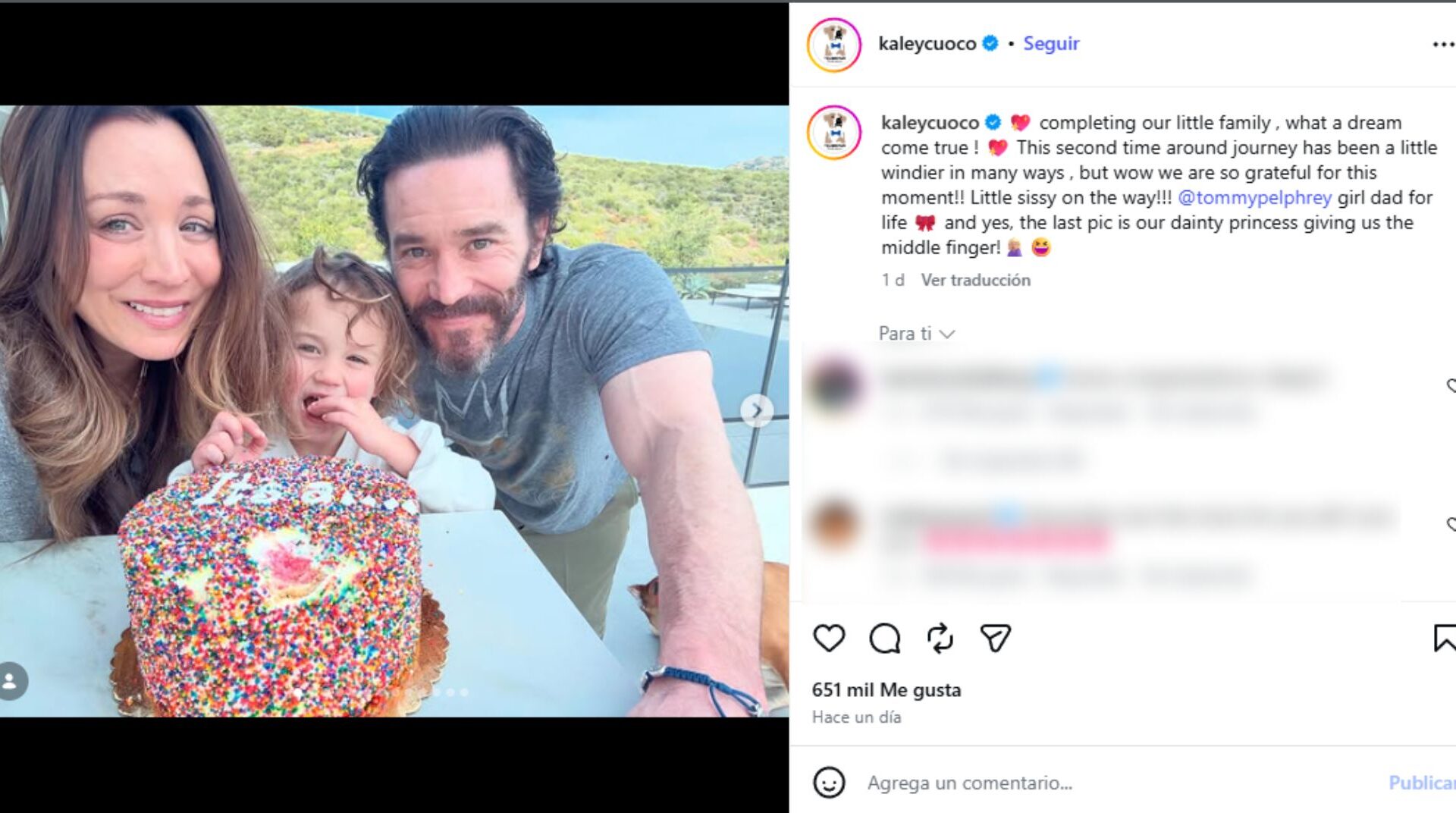 Kaley Cuoco and Tom Pelphrey's family is growing again