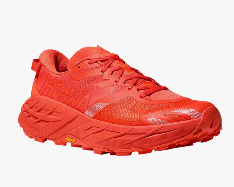 Hoka’s premier trail runner gets a blazing hot, monochromatic new look