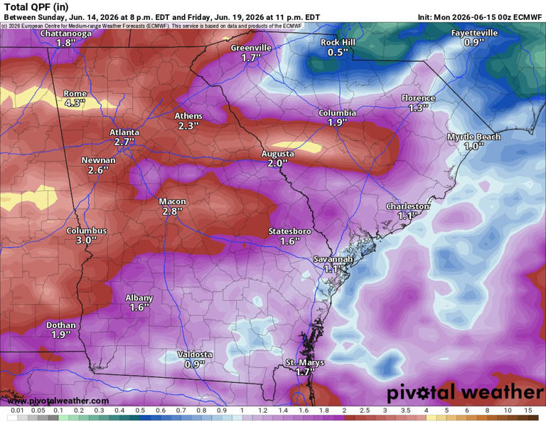 Scattered rain showers, thunderstorms roll through metro Atlanta this week