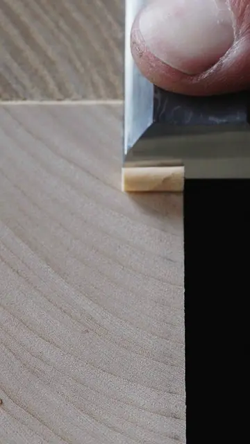 Satisfying Japanese joinery and wood shavings in close up