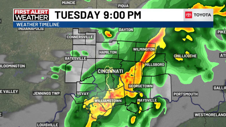 First Alert Weather Day: Timeline for strong storms Tuesday