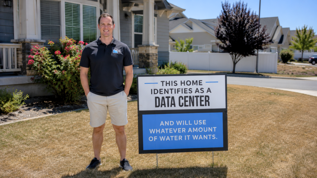 Utah dad mocks water rules with 'This home identifies as a data center ...