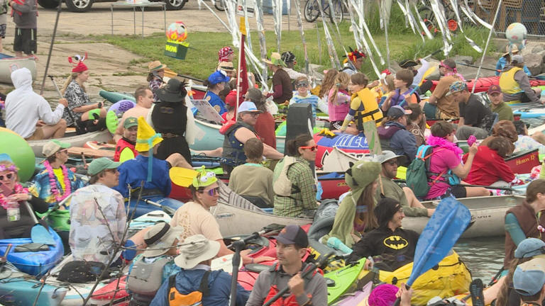 Hundreds of floaties take over Yahara River for annual Fools Flotilla