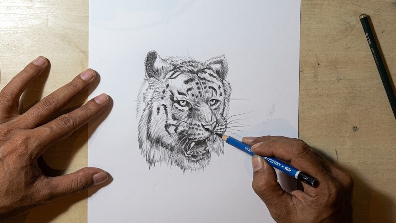 How to Draw Tiger Head Realistically from Different Angles Easily Art