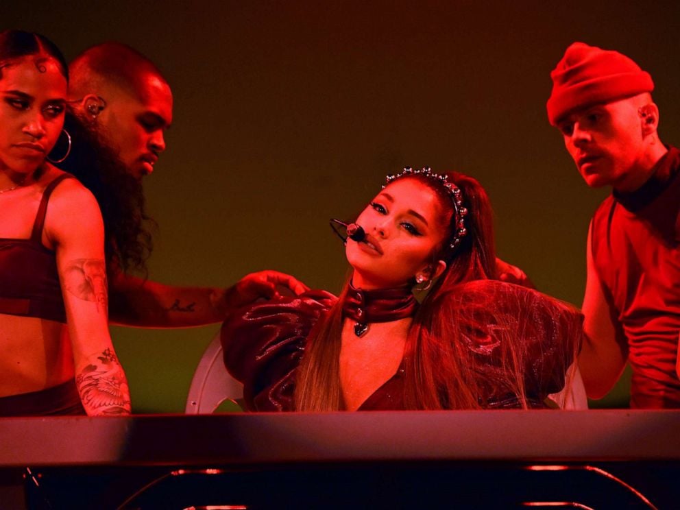 Ariana Grande thanks fans tearfully during emotional concert ...