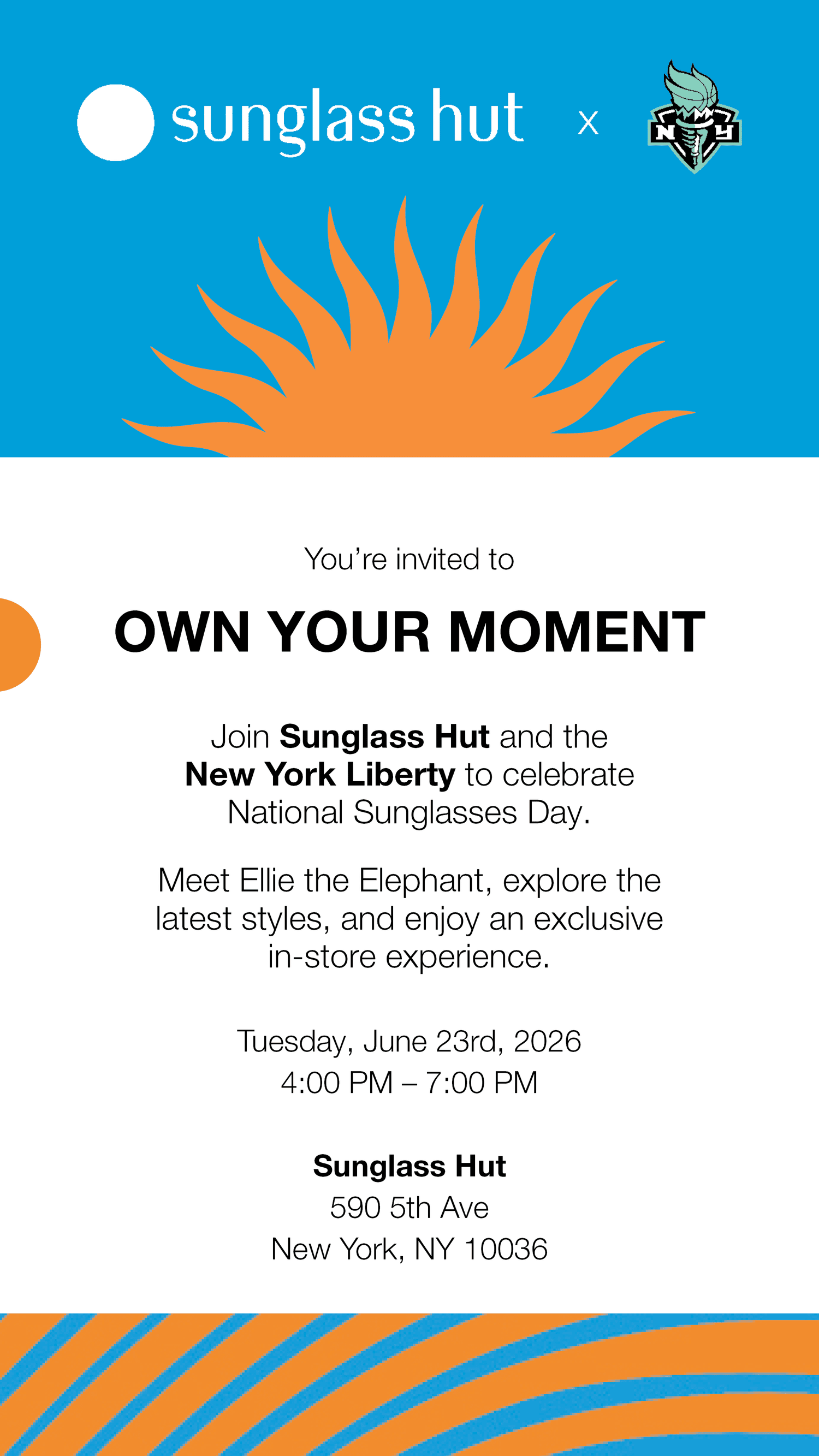 SUNGLASS HUT X THE NEW YORK LIBERTY NAITIONAL SUNGLASSES DAY, NYC