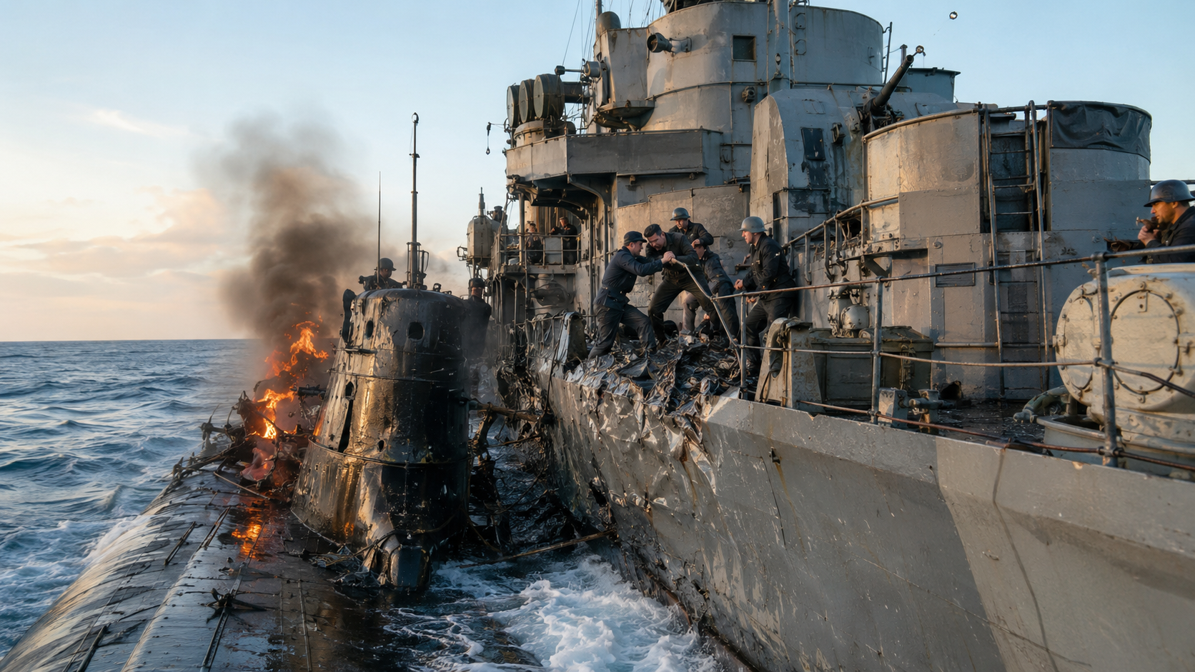 The U-boat that rammed USS Buckley and triggered a hand-to-hand fight ...