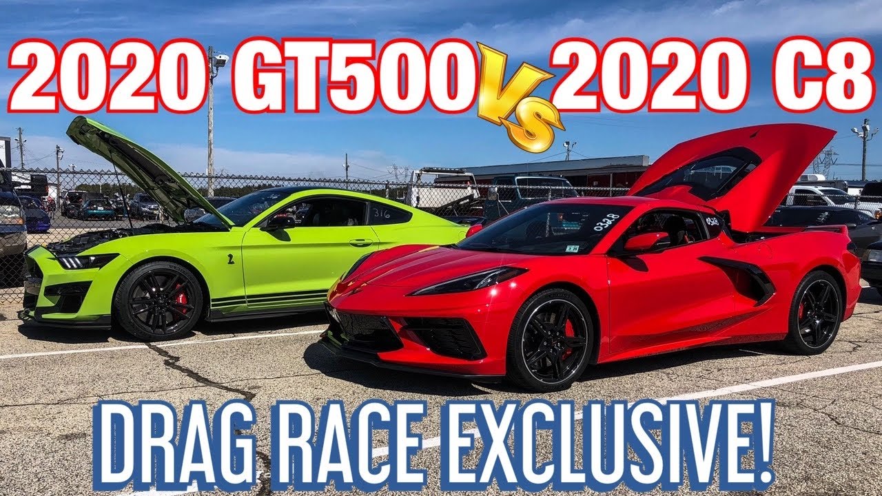C8 Corvette (stock) vs 2020 Shelby GT500 (stock) drag race!