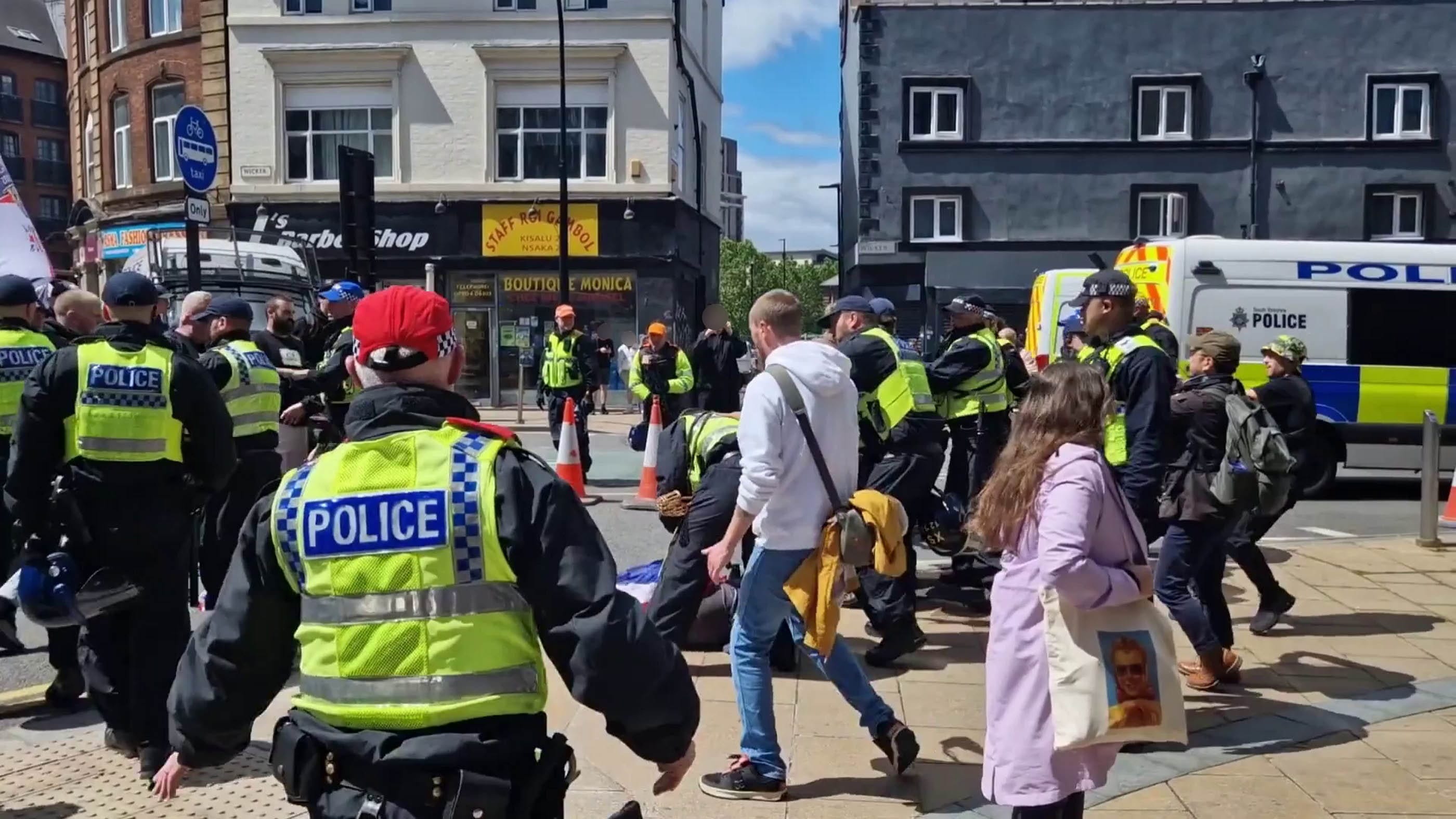 Video shows teenager injured during arrest at UK protest