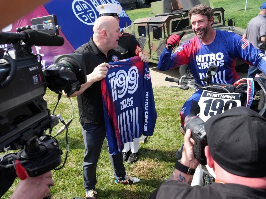 Annapolis native Travis Pastrana backflips bike at UFC White House event