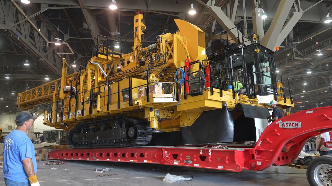 This giant mining machine arrives piece by piece